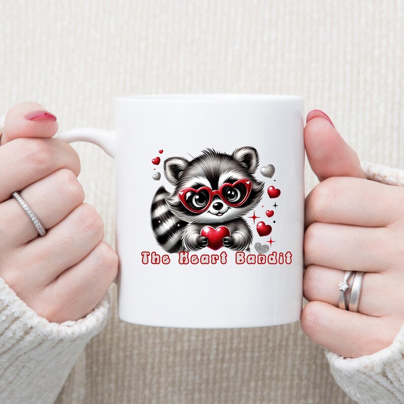 Cute Funny Valentine Raccoon Png, the Heart Bandit Png, Kids Valentines ...