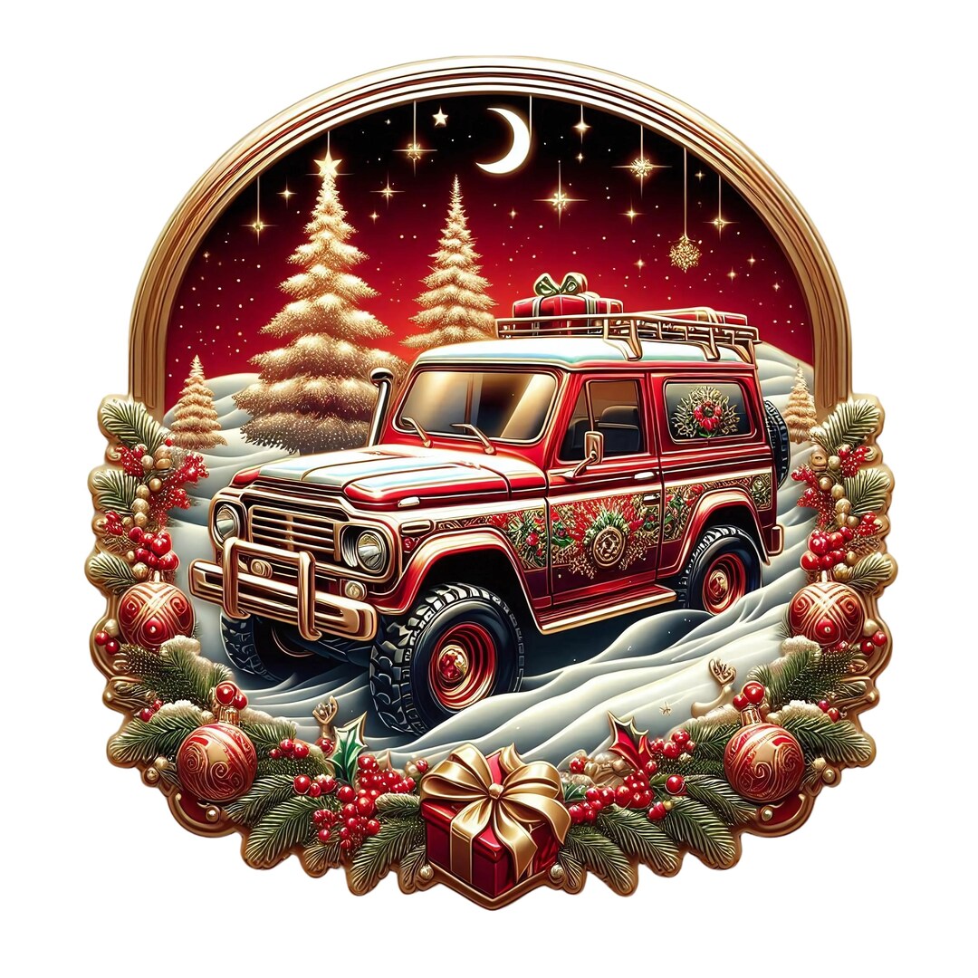 Christmas Jeep PNG: Floral Offroad SUV 4x4 Design (digital Download) - Etsy