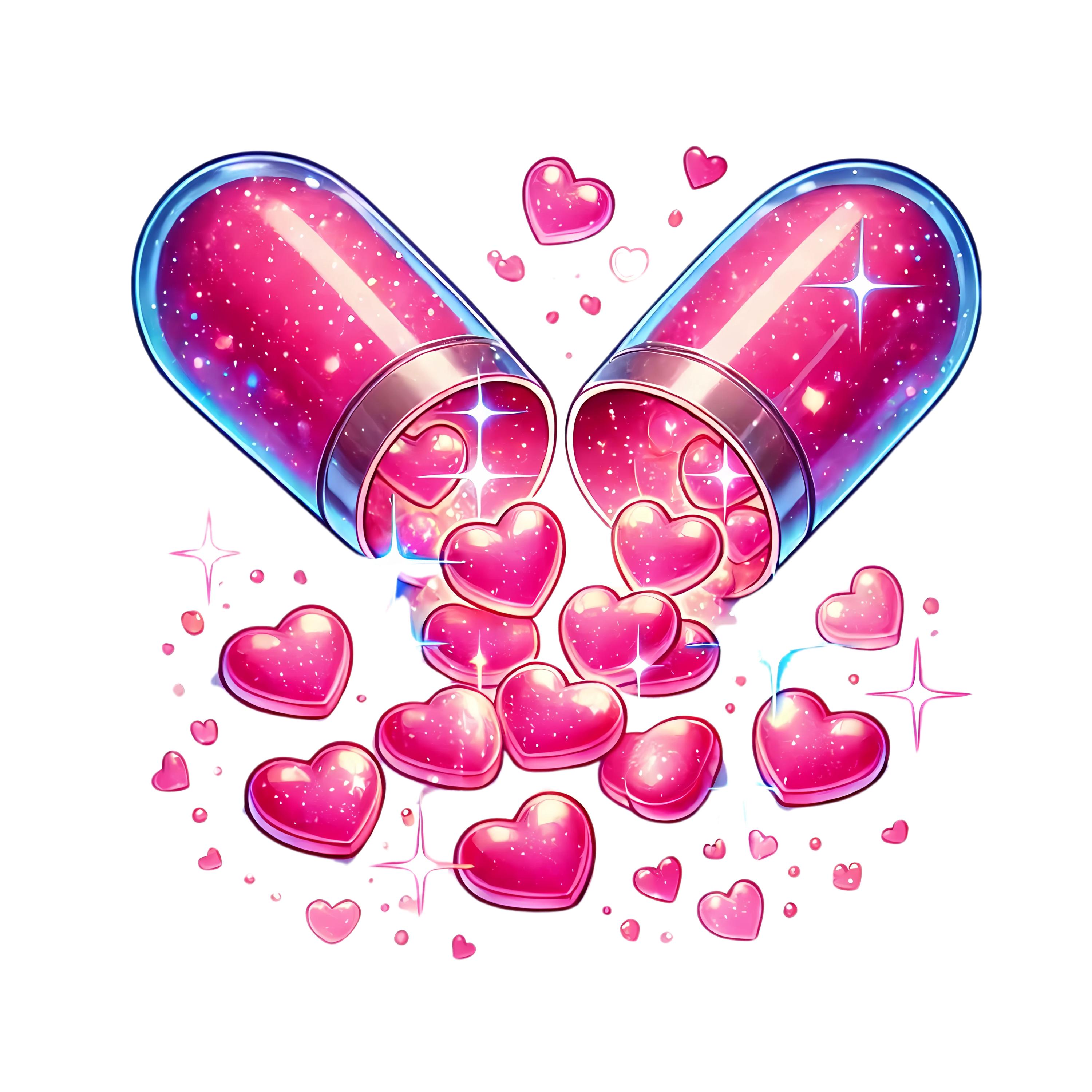 Valentine Heart Capsules Png, Cute Valentines Day Png, Valentines Day ...
