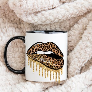 Leopard Print Dripping Lips PNG: Kiss Design (digital Print) - Etsy