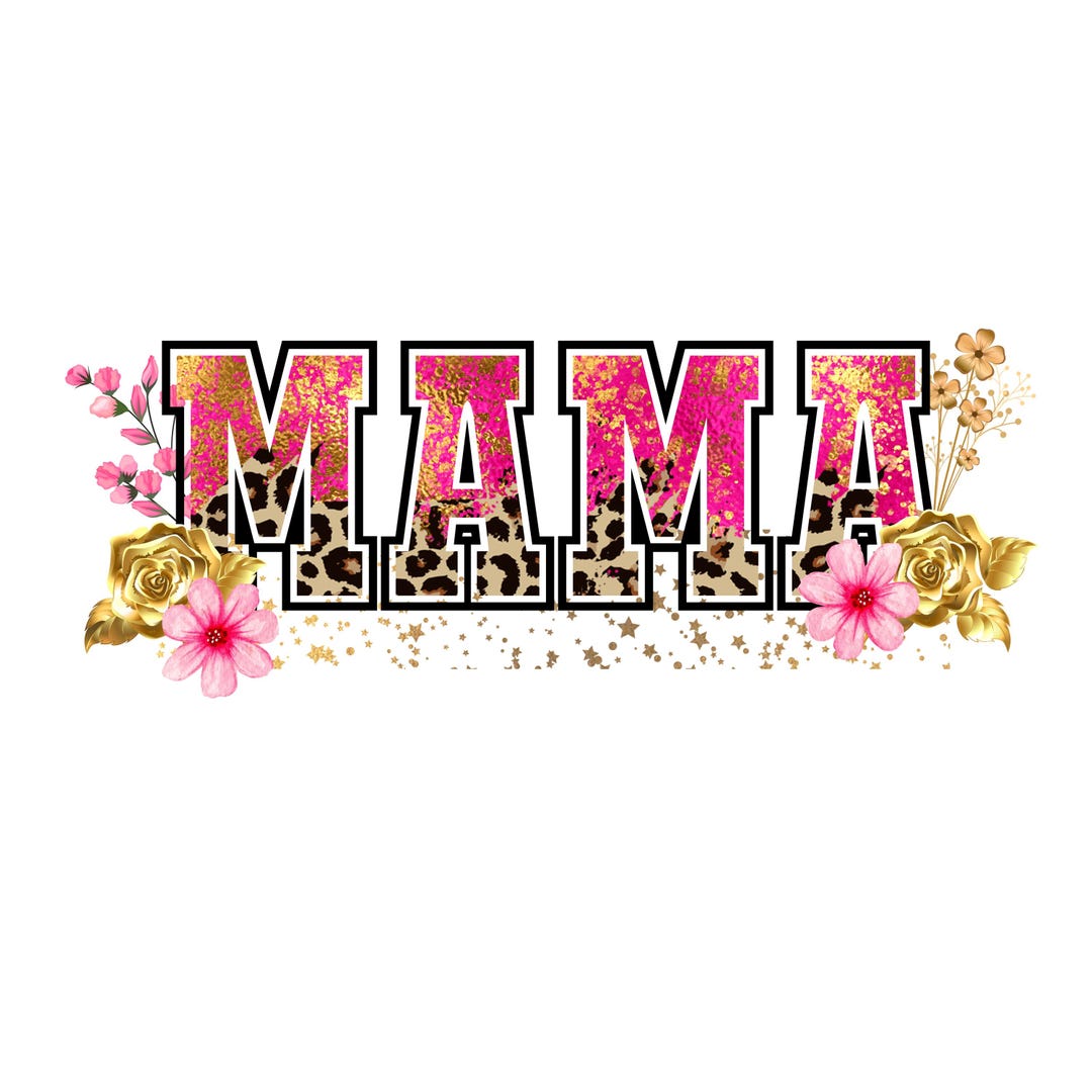Leopard Print Mama Floral PNG: Spring Sublimation Design (digital ...