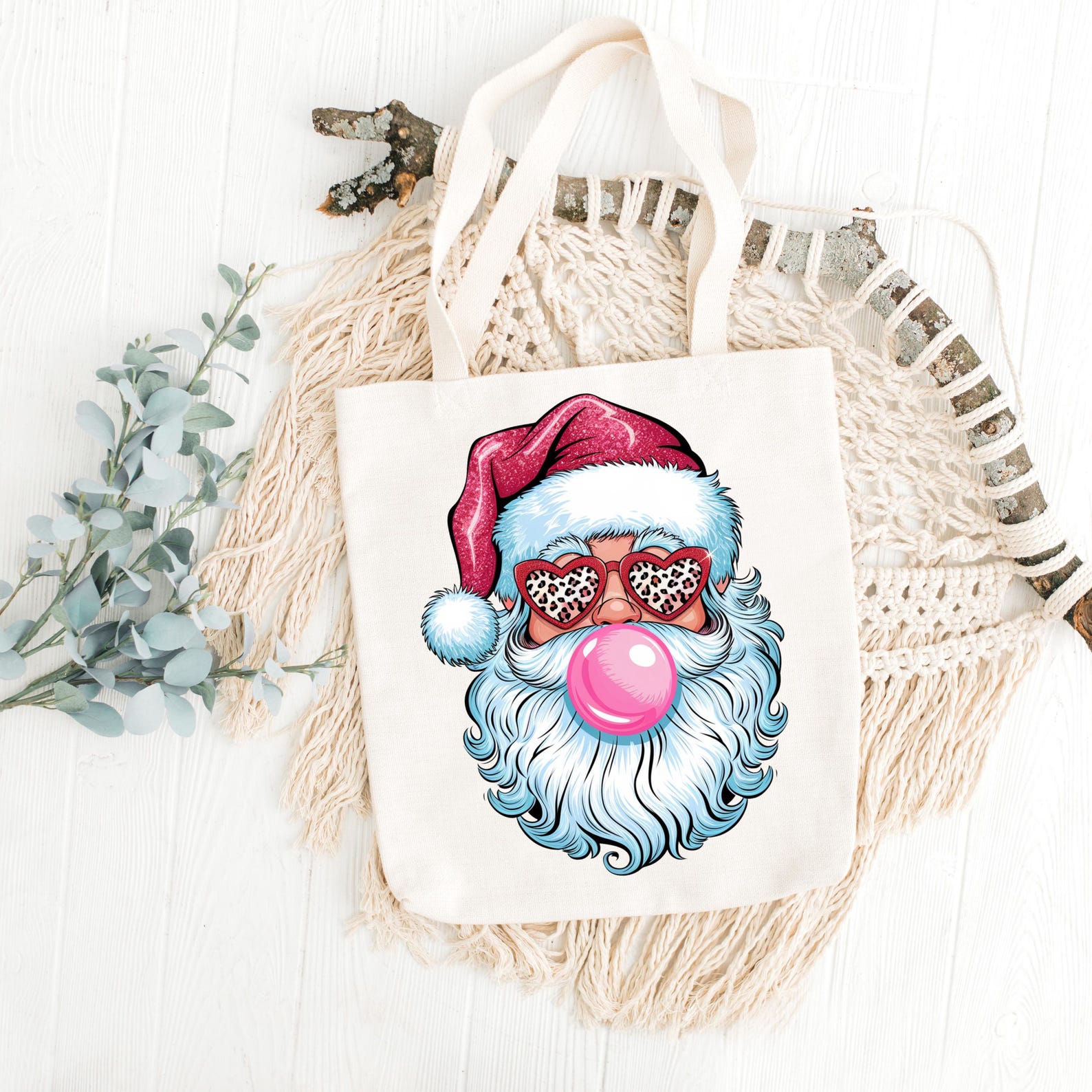 Santa Blowing Bubblegum PNG, Vibrant Colorful Classic Santa Png ...