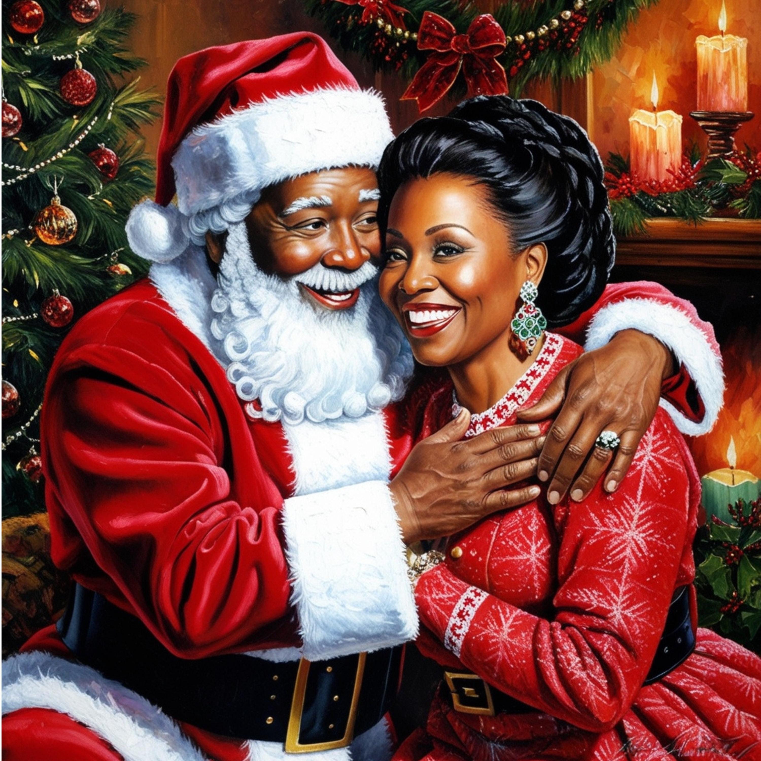 African American Santa & Mrs. Claus PNG Christmas Design (digital File ...