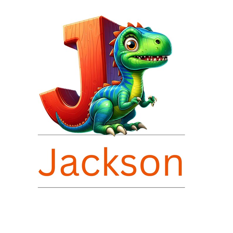 Custom Dinosaur Initial Name PNG: Nursery Print (digital Download) - Etsy