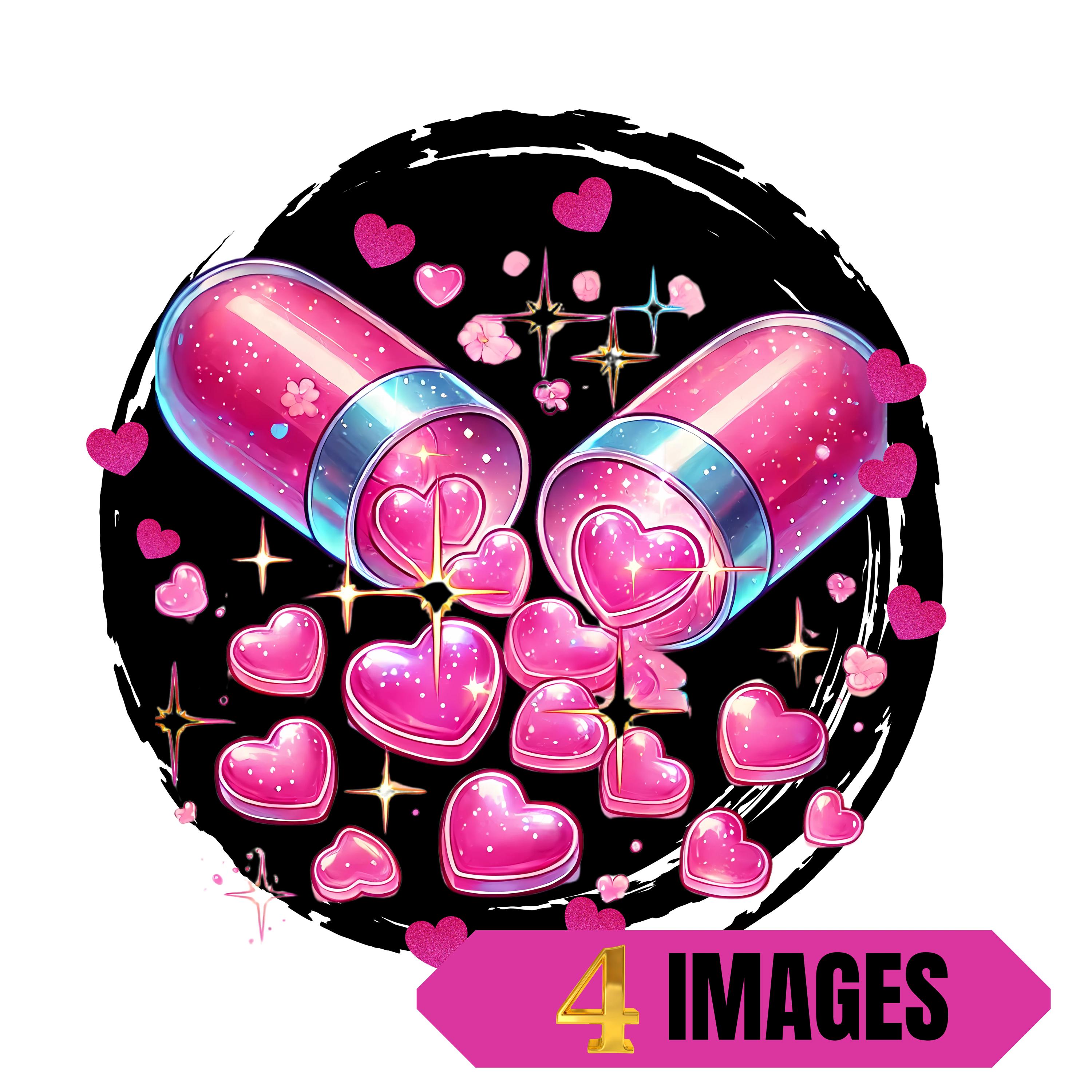 Valentine Heart Capsules Png, Cute Valentines Day Png, Valentines Day ...