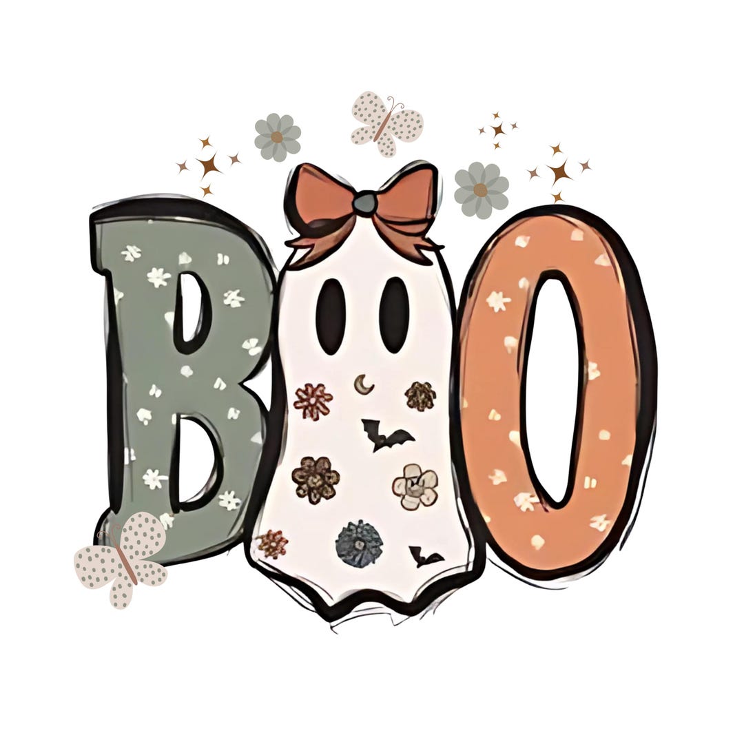 Boho Halloween Ghost PNG: Spooky Autumn Sublimation (digital Download ...
