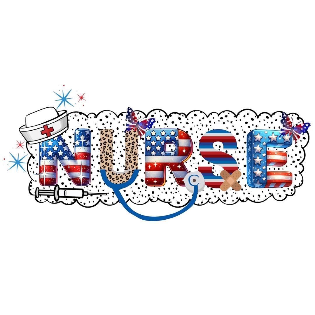 4th of July Nurse Dalmatian Dots PNG: Medical Clipart (digital Download ...