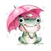 Cute Frog in Hat Holding an Umbrella Png, Frog Clip Art , Frog ...