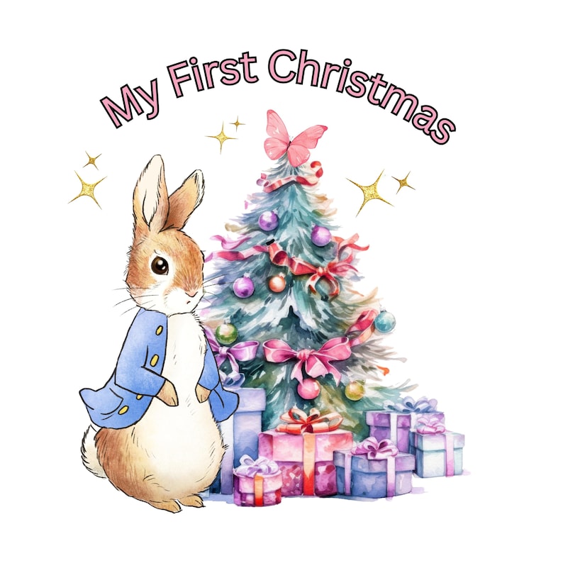 My First Christmas PNG, Peter Rabbit First Christmas, Baby First ...
