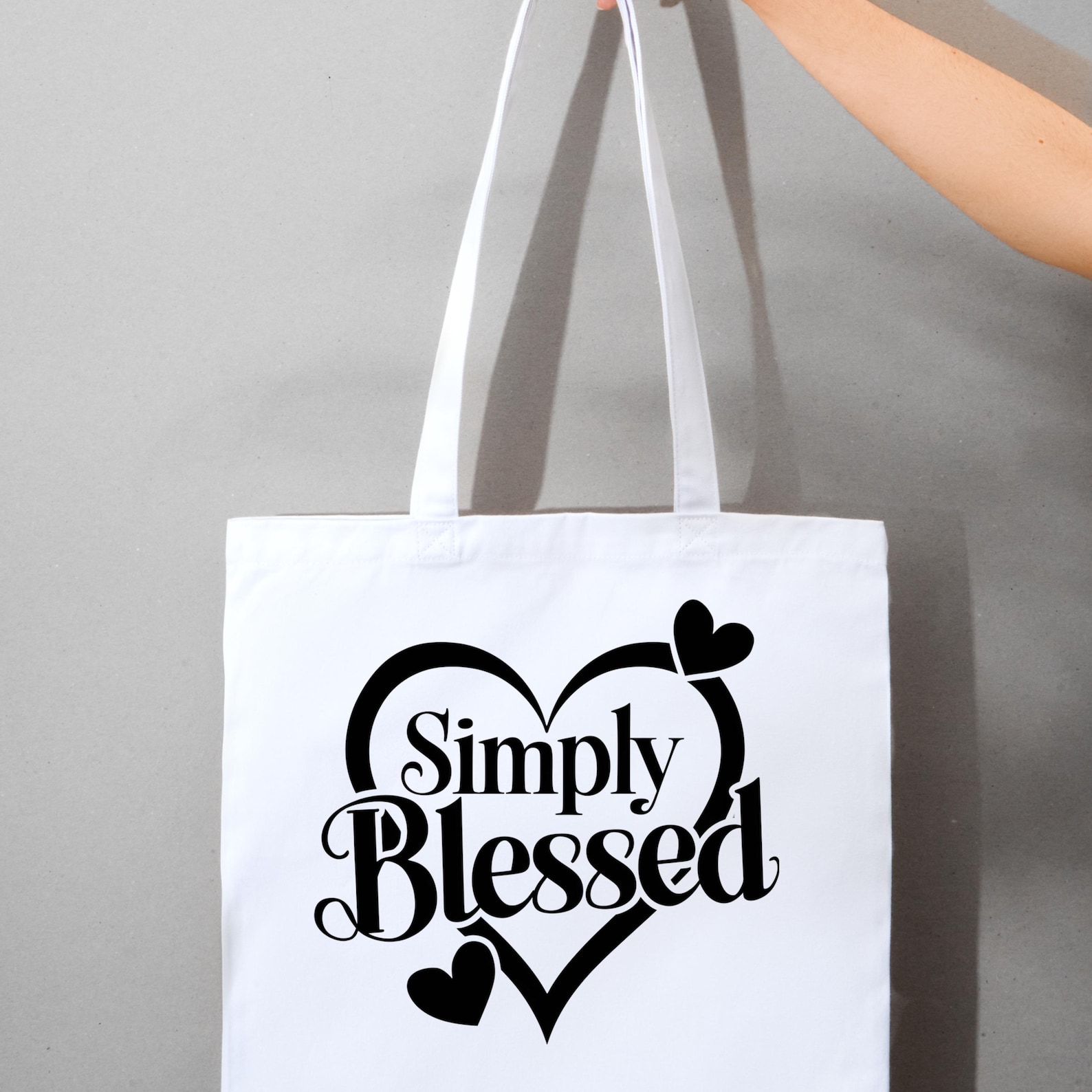 Simply Blessed Black Heart PNG: Christian Quote (digital Download) - Etsy