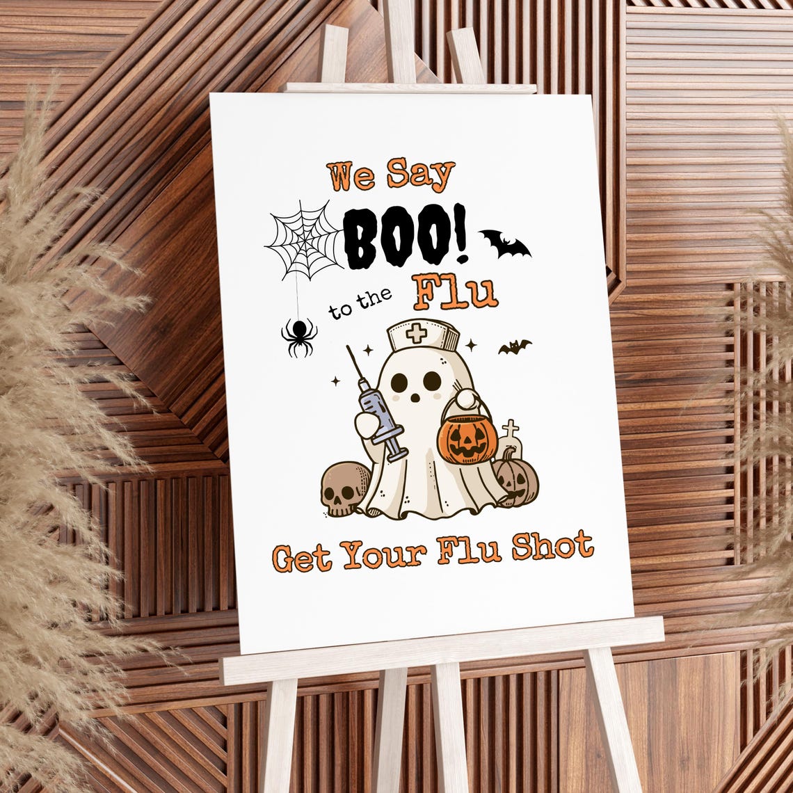 Halloween Nurse Ghost PNG: "boo to the Flu" Clipart (digital Download ...
