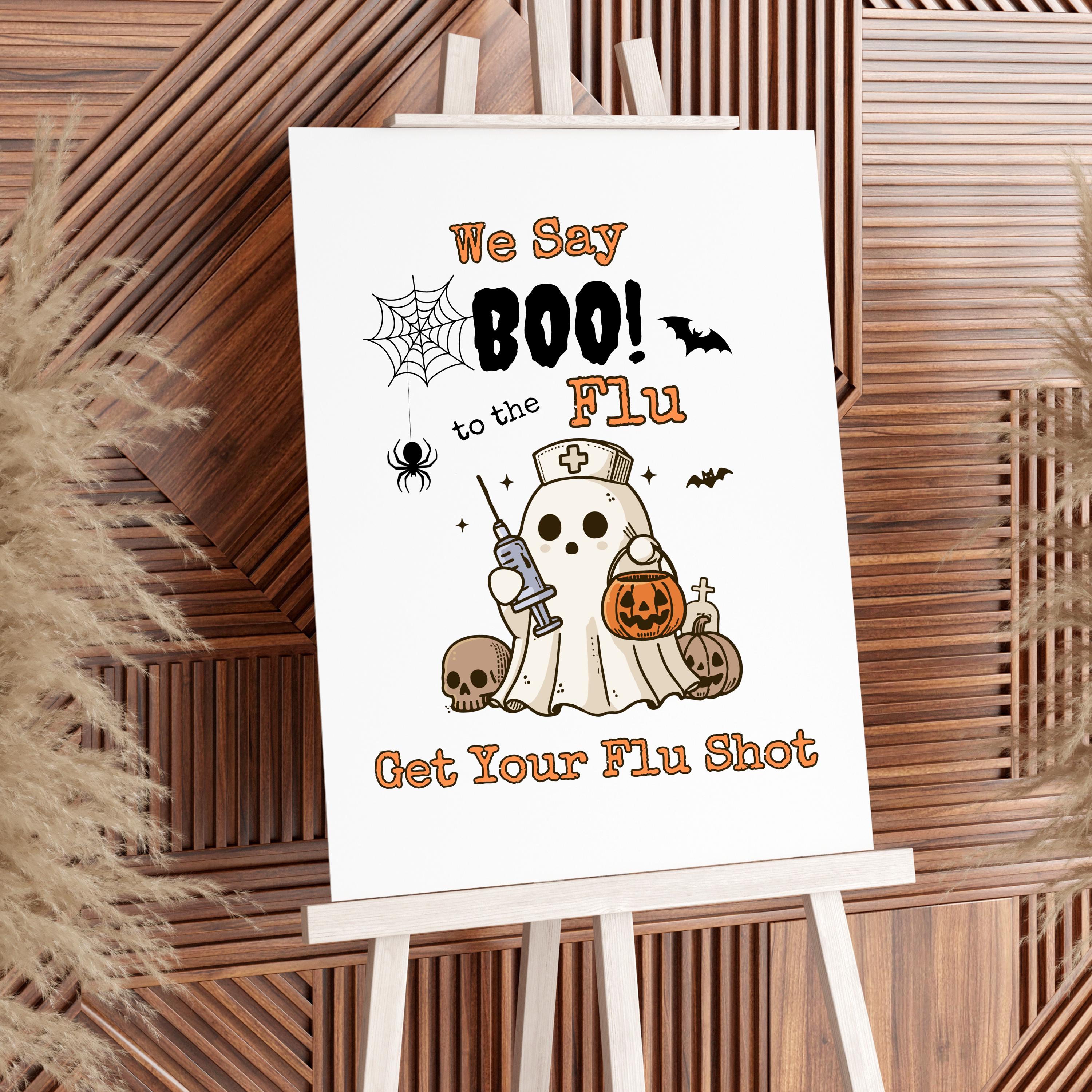 Halloween Nurse Ghost PNG: "boo to the Flu" Clipart (digital Download ...