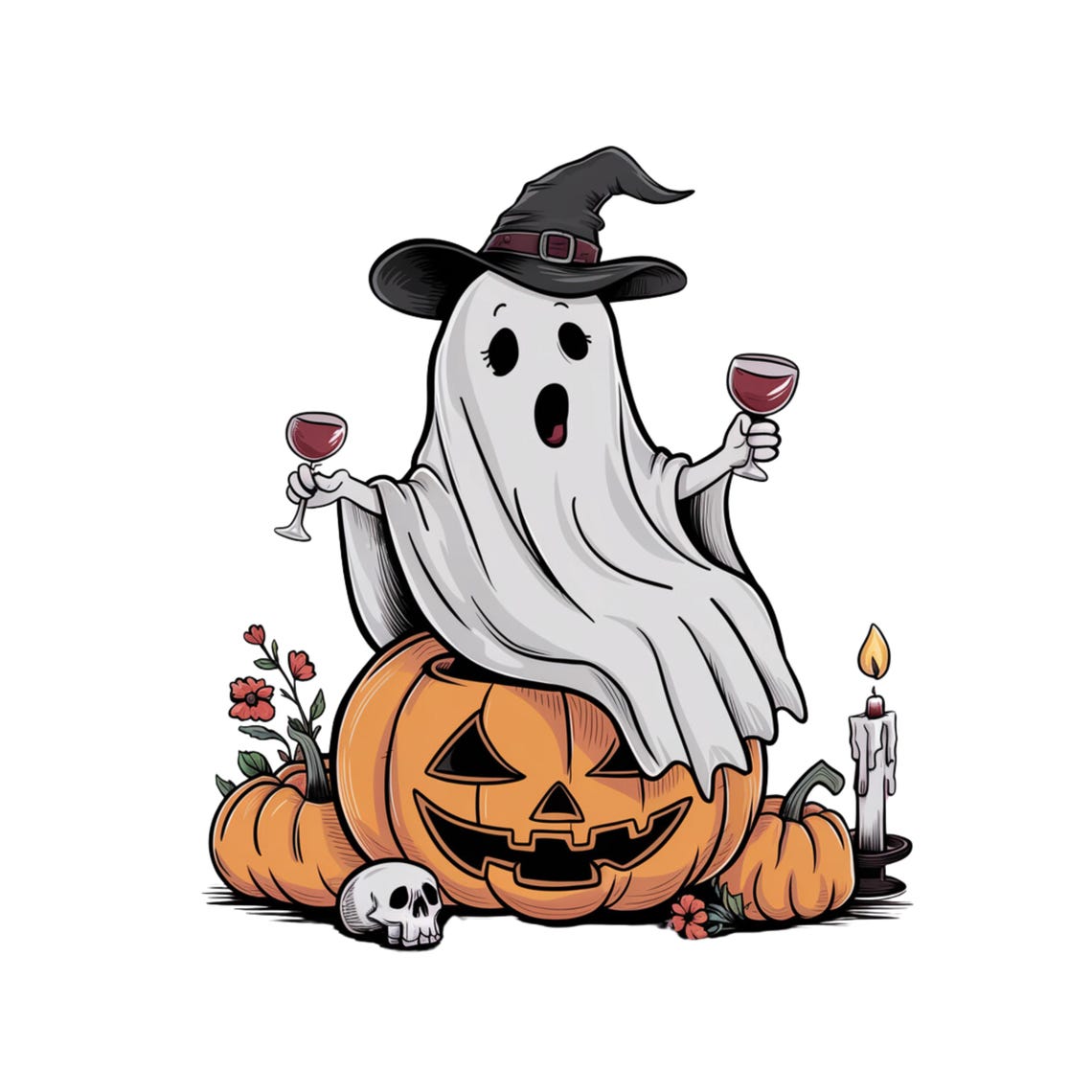Ghost With Glass of Wine Png, Halloween Ghost Png, Ghost Png, Ghost ...
