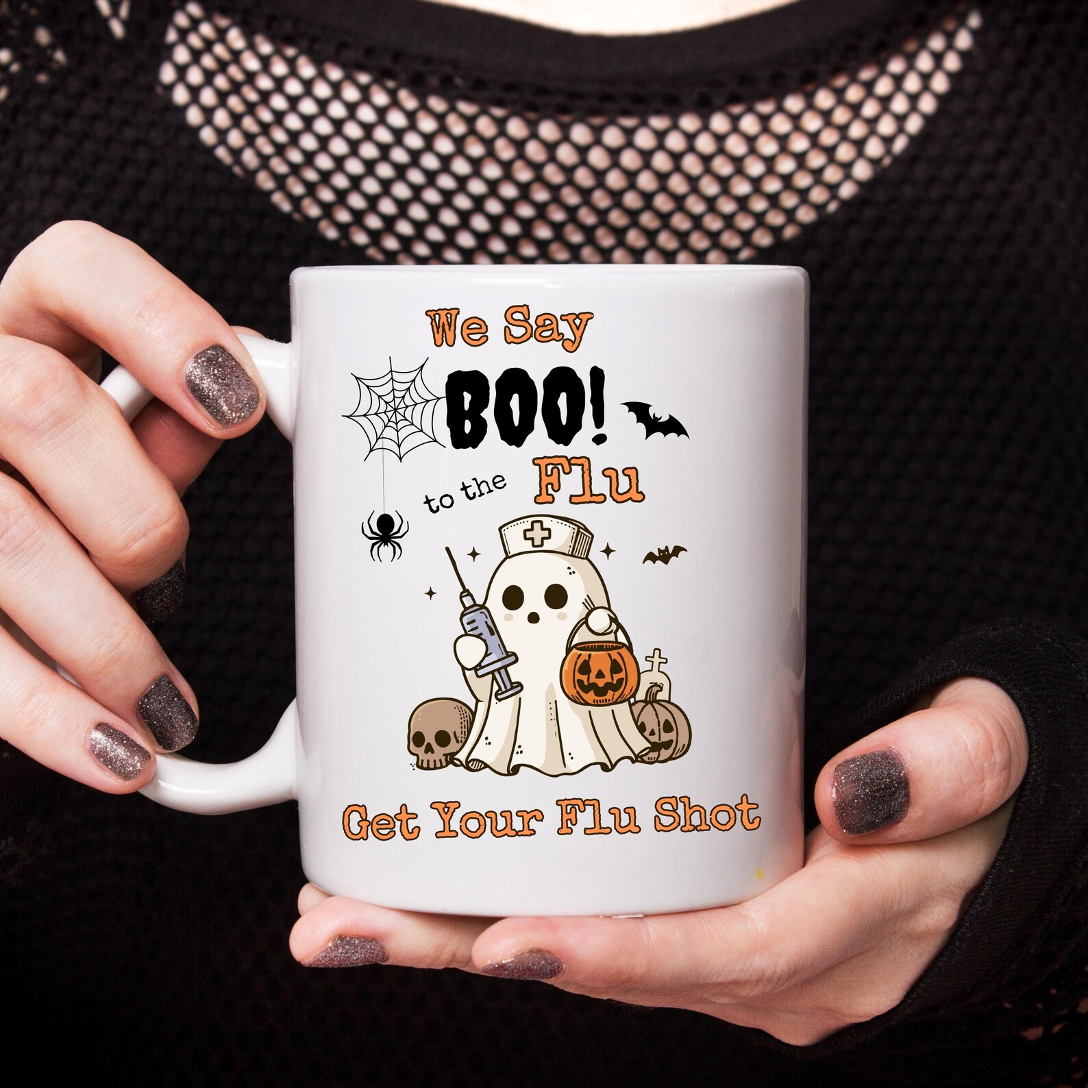 Halloween Nurse Ghost PNG: "boo to the Flu" Clipart (digital Download ...