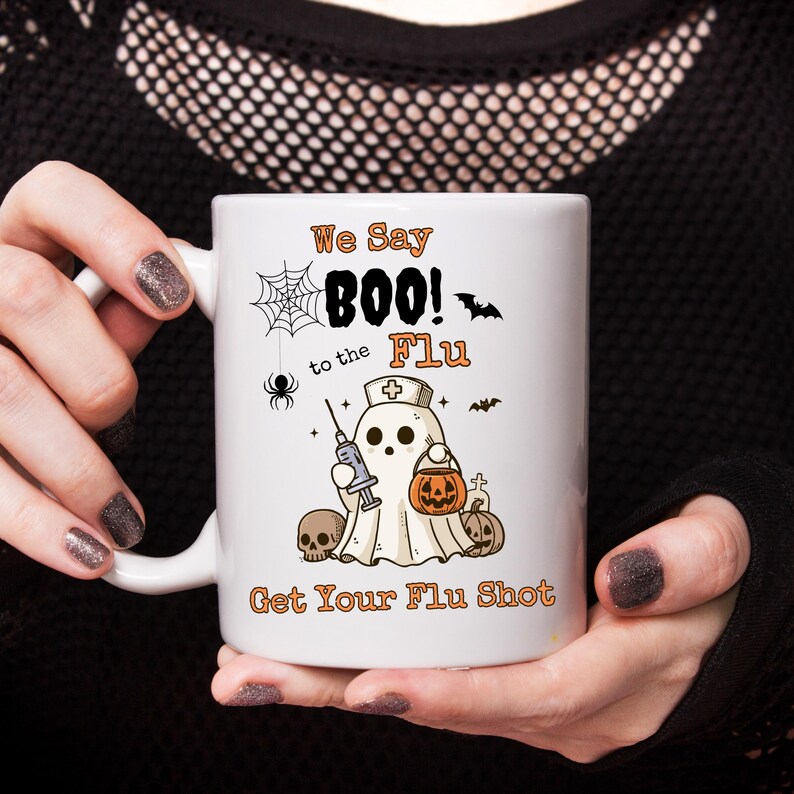 Halloween Nurse Ghost PNG: "boo to the Flu" Clipart (digital Download ...