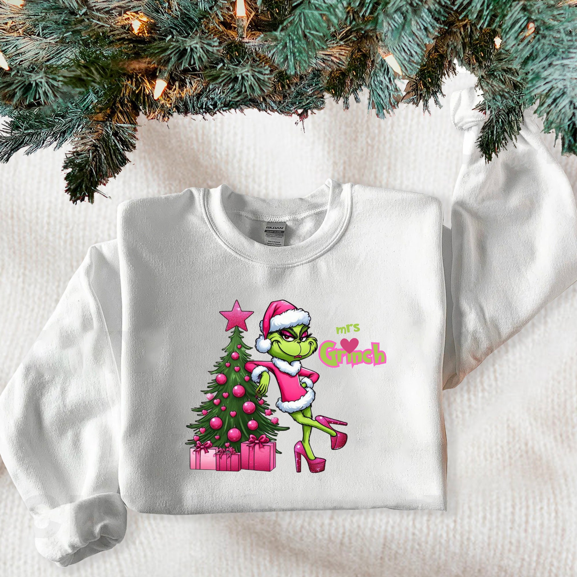 Traje rosa de Santa Sra. Grinch y árbol de Navidad rosa PNG - Etsy España