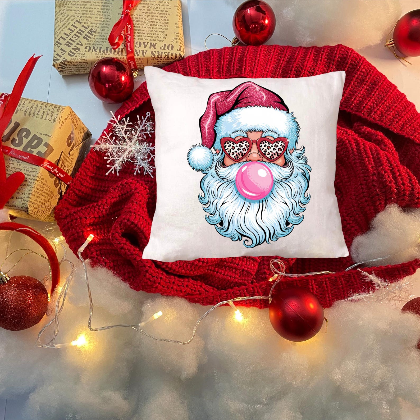 Santa Blowing Bubblegum PNG, Vibrant Colorful Classic Santa Png ...