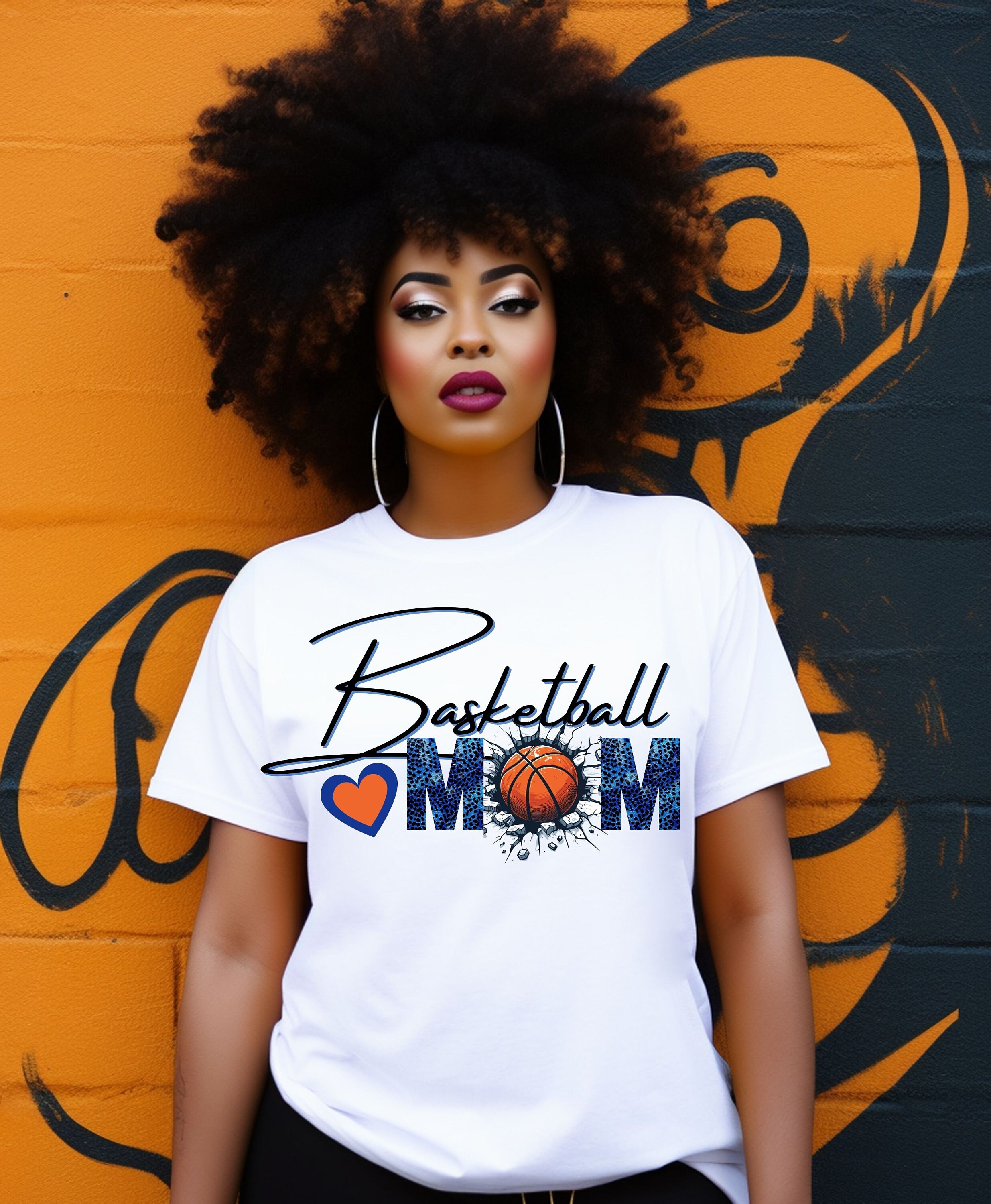 Blue Leopard Print Basketball Mom Sublimation Design for Tshirts ...