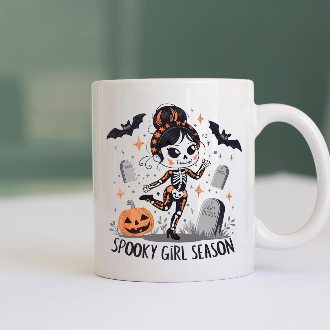 Spooky Girl Skeleton PNG: Halloween Clipart, Fall Sublimation (digital ...