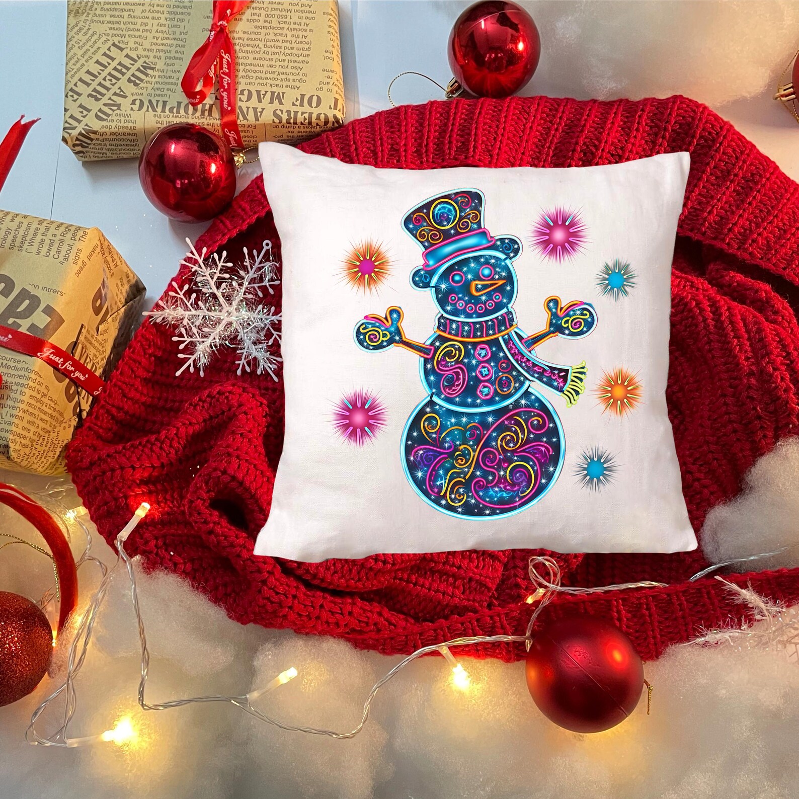 Neon Snowman PNG: Whimsical Winter Clipart (digital Download) - Etsy