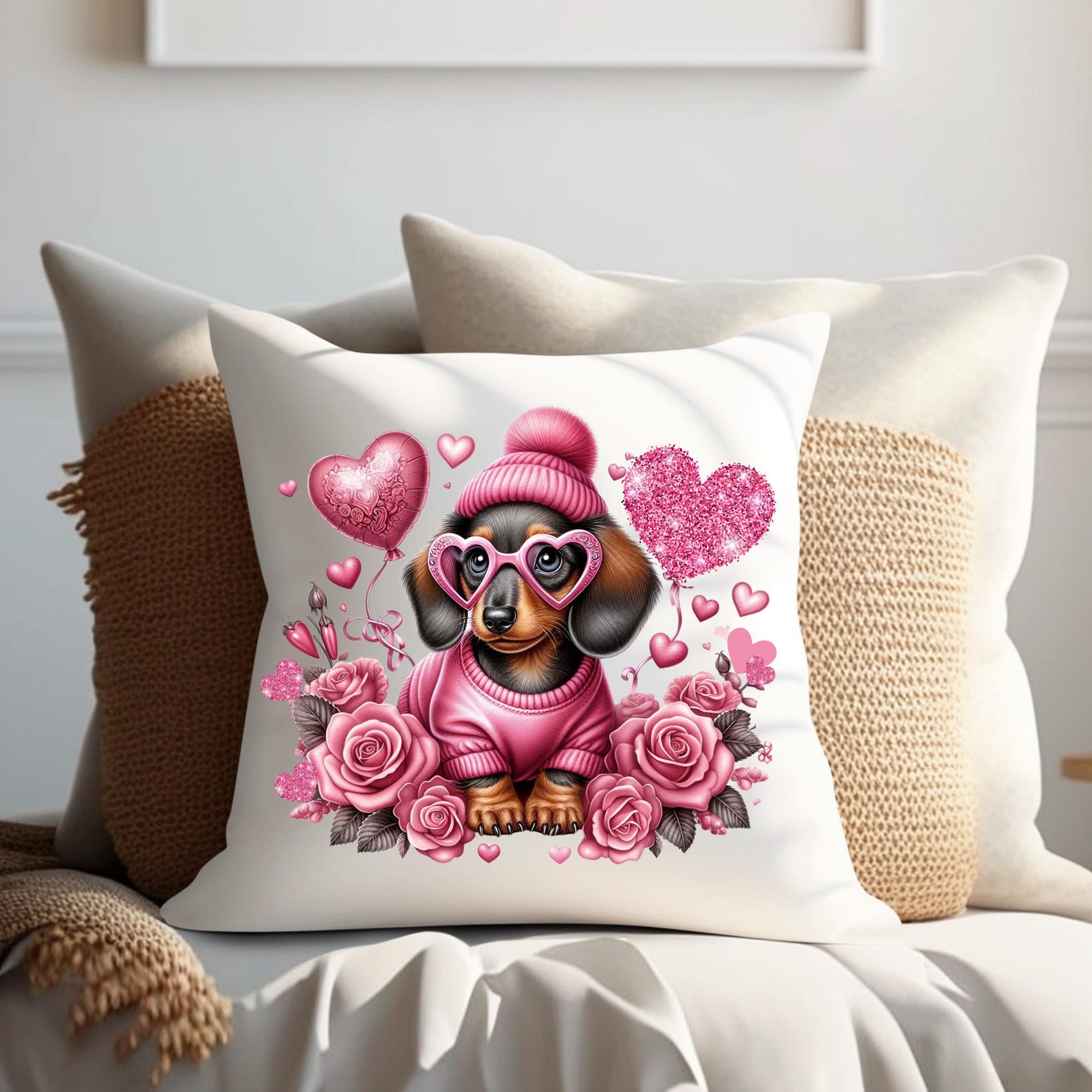 Valentine Dachshund Dog, Sausage Dog Png, Valentine's Day Dog Mom Png ...