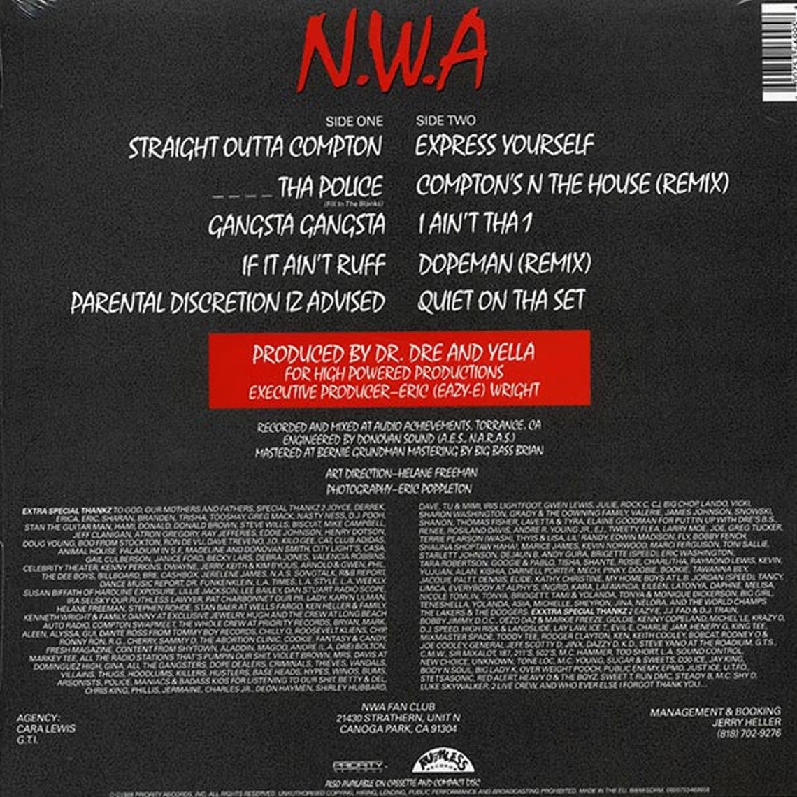 NWA - Straight Outta Compton Vinyl Record LP Album - Etsy