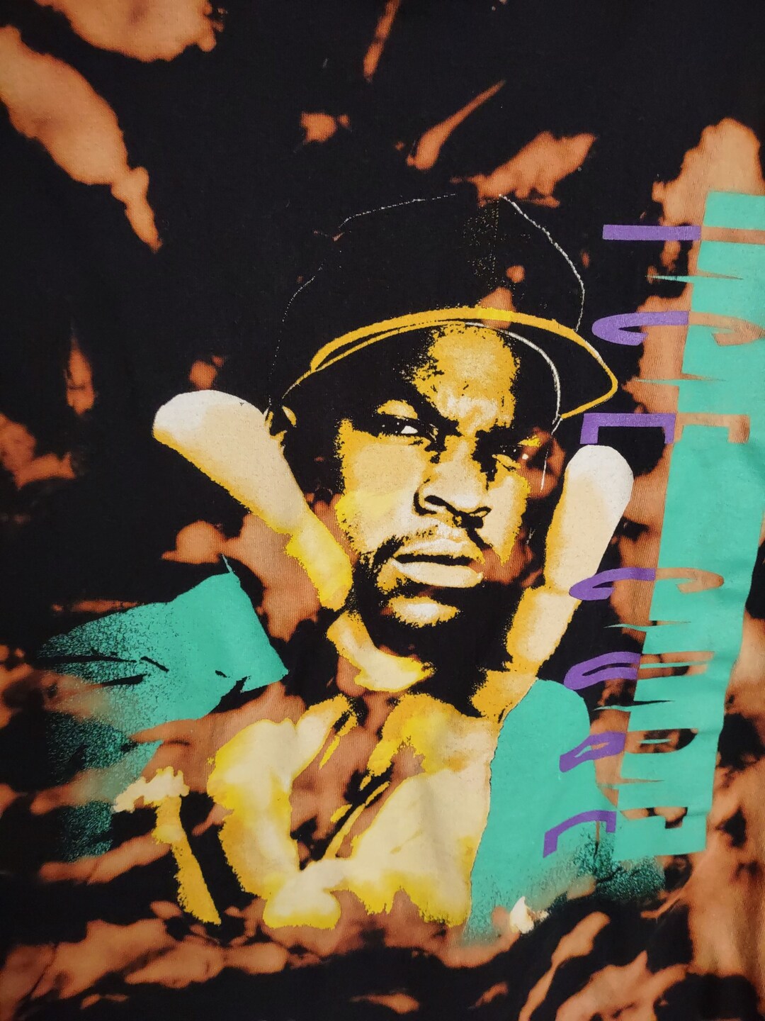 Retro Ice Cube Peace Sign Tie Dye Acid Wash Tee Shirt/small - Etsy