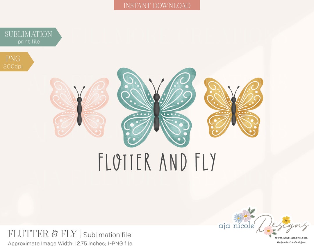 Butterfly Sublimation, Butterfly Cut File, Tshirt Cut File, Sublimation ...