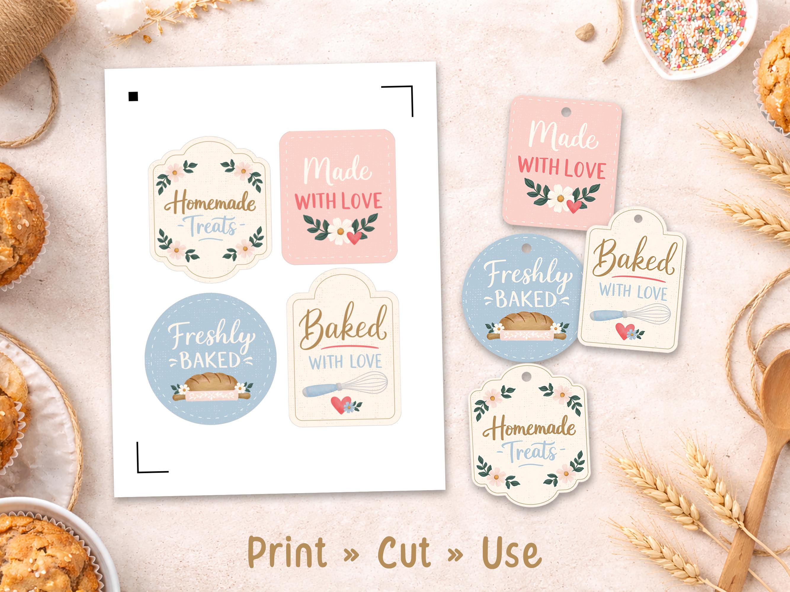 Baked With Love Printable Gift Tags | Baking Print and Cut Tags ...