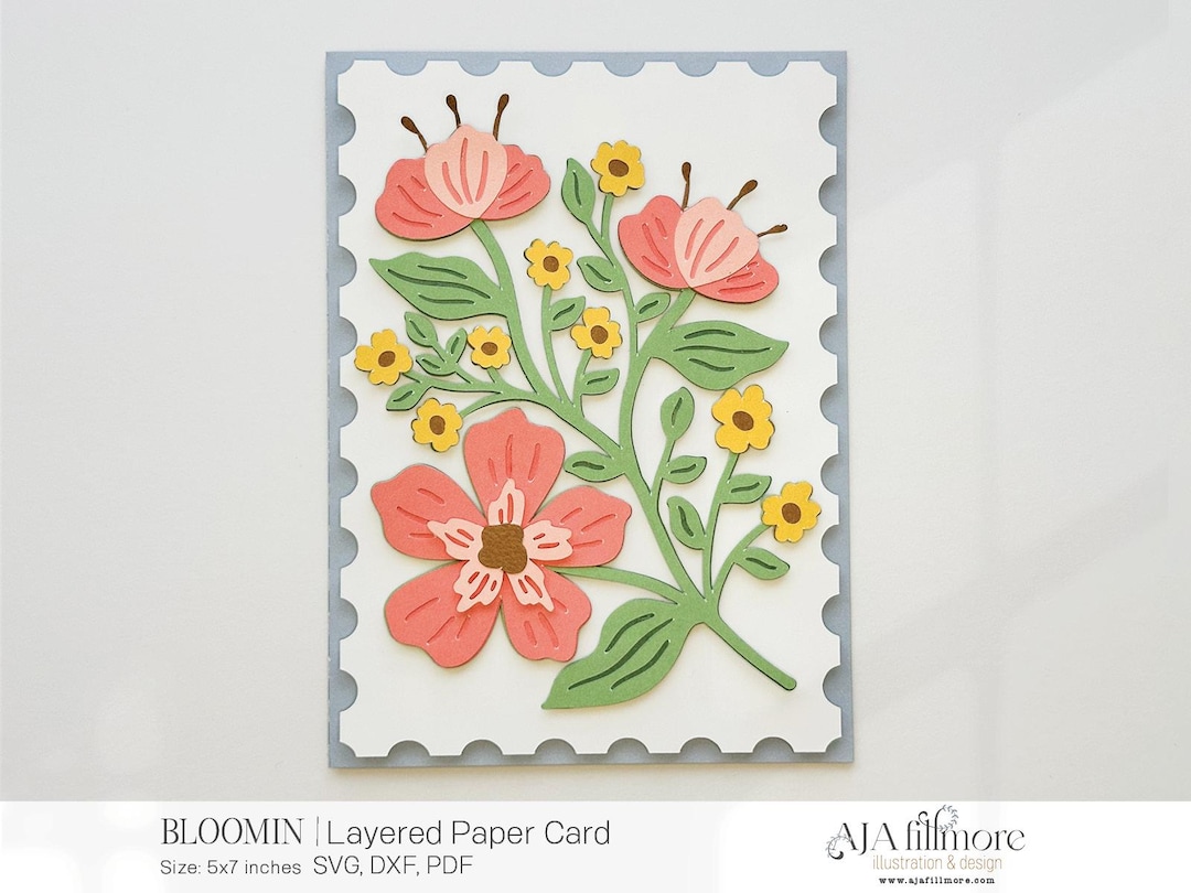 3D Floral SVG Card: Layered Paper Craft (digital Download) - Etsy
