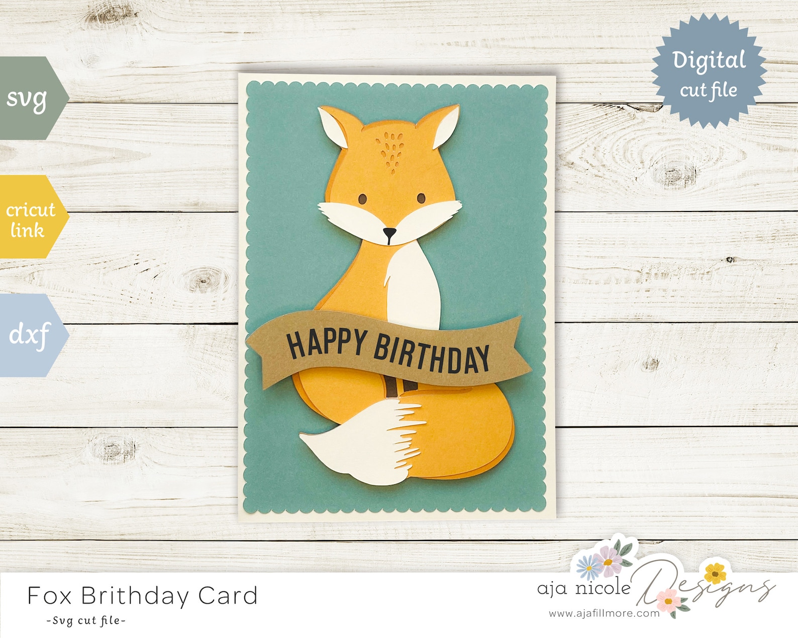 Fox Card Svg, Fox Cut File, Layered Fox, Card Svg, Layered Fox Card Svg ...
