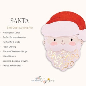 Layered Santa Face SVG Cut File Christmas Paper Craft Template for ...