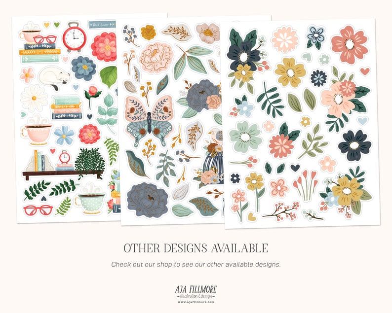 Flower Stickers, Printable Stickers, Flower Clipart, Digital Stickers ...