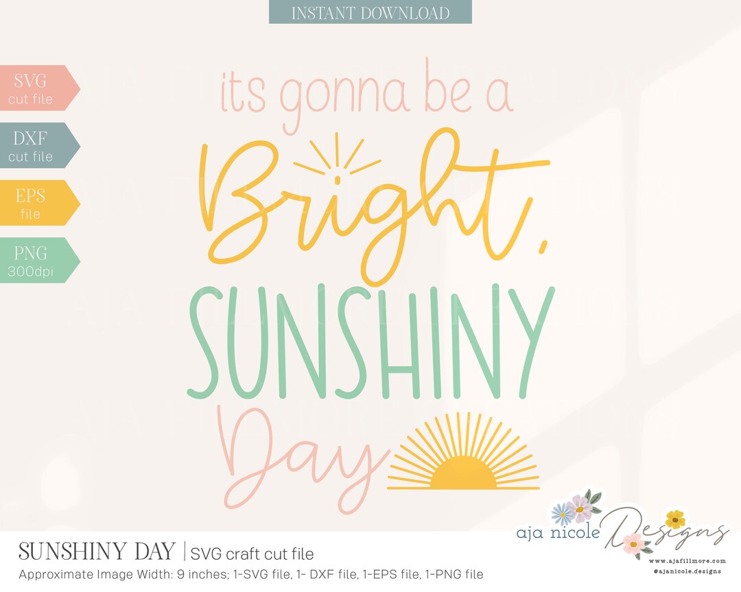 Bright Sunshiny Day SVG Cut File: T-shirt Design (digital Download) - Etsy