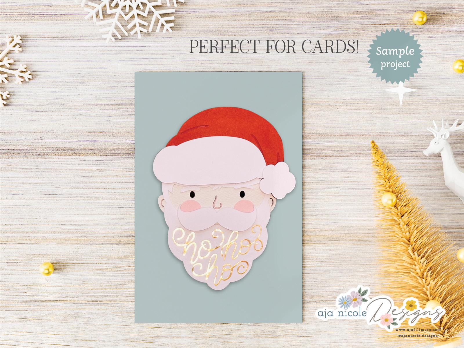 Layered Santa Face SVG Cut File – Christmas Paper Craft Template for ...