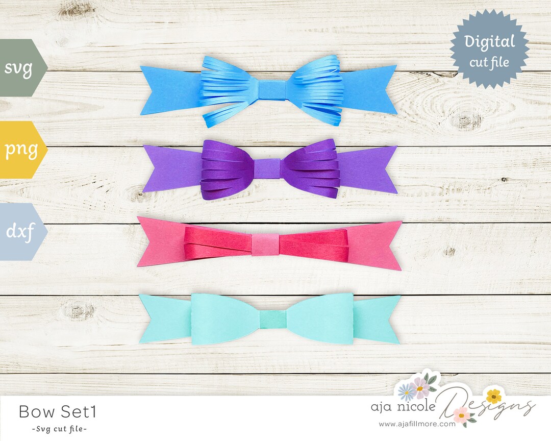 3d Bow Svg, Bow Cut File, 3d Bows, 3d Paper Bow, Dimensional Bow, Svg ...