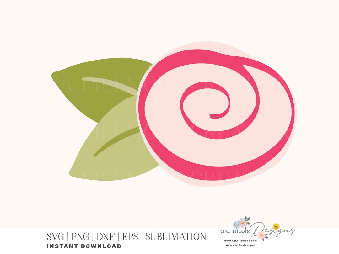 Rosebud Flower SVG, Floral SVG Cut File, Cute Pink Flower Clipart ...