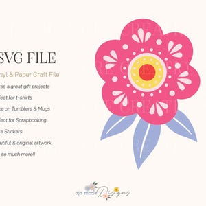 Folk Art Flower SVG, Floral Cut File, Decorative Flower, Cricut ...