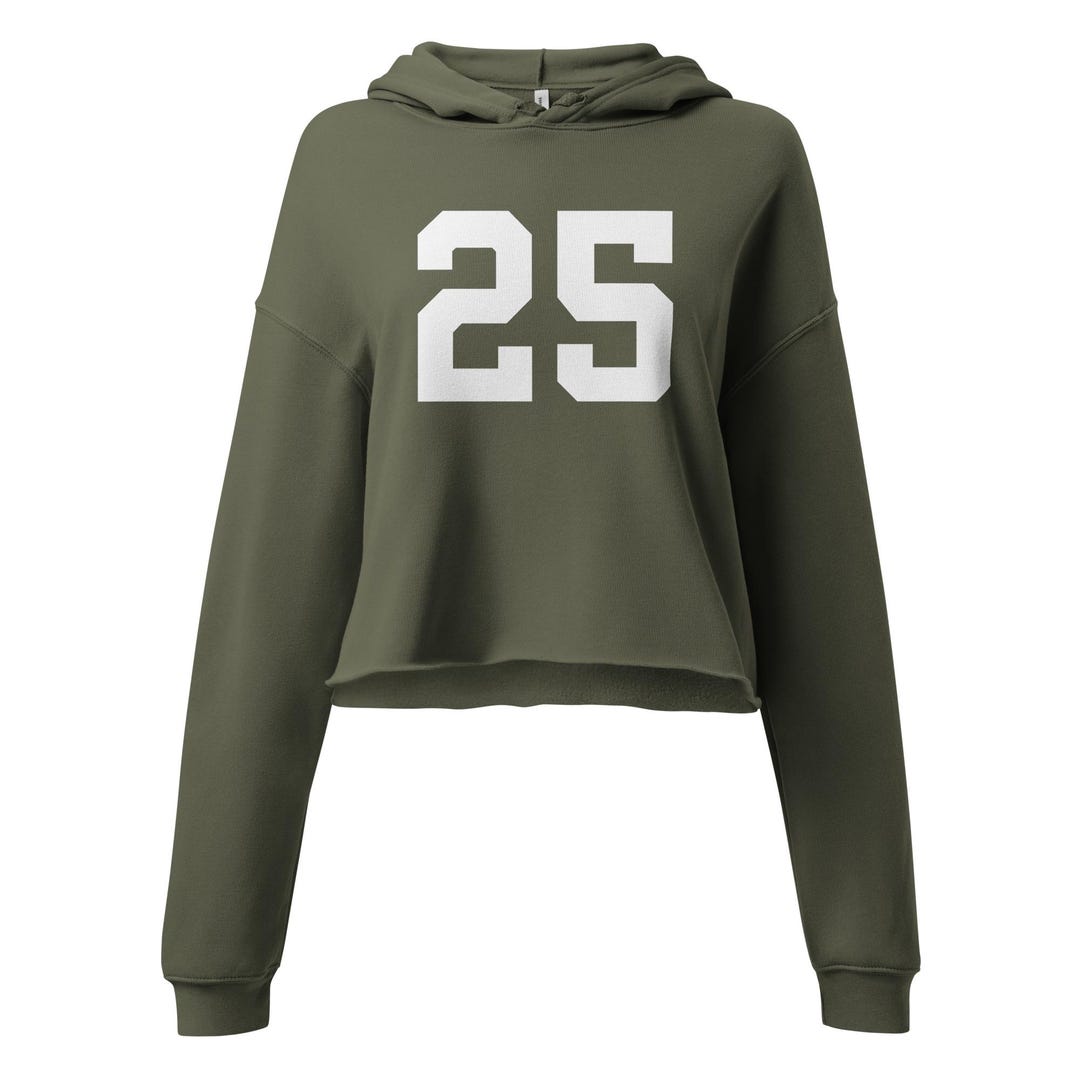 Jersey Number Crop Top Hoodie - Athleisure Raw Hem Sports Wear - Etsy