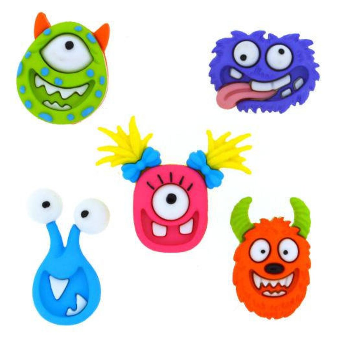 Monster Novelty Buttons. Mad for Monsters. Dress It up Buttons. Monster ...