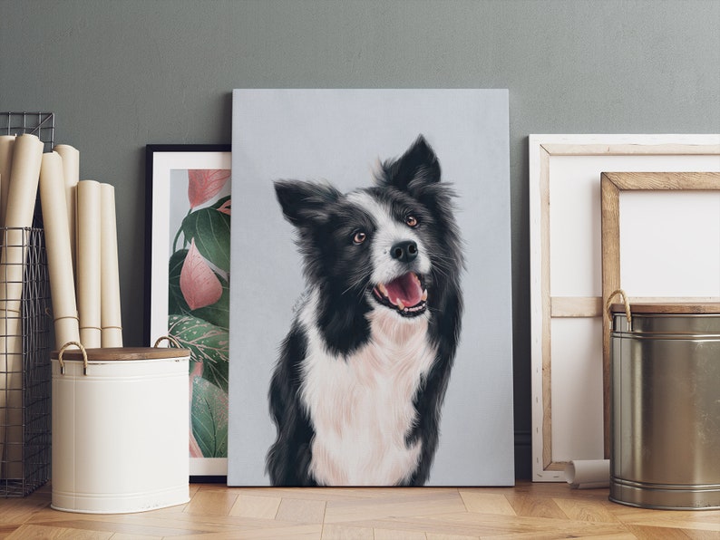Custom Dog Portrait Digital Dog Painting Personalized Pet - Etsy