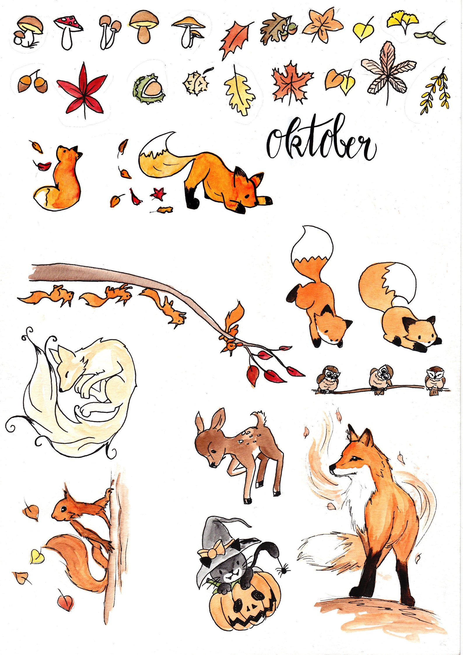 Stickerset 2 Autumn Forest - Etsy Canada
