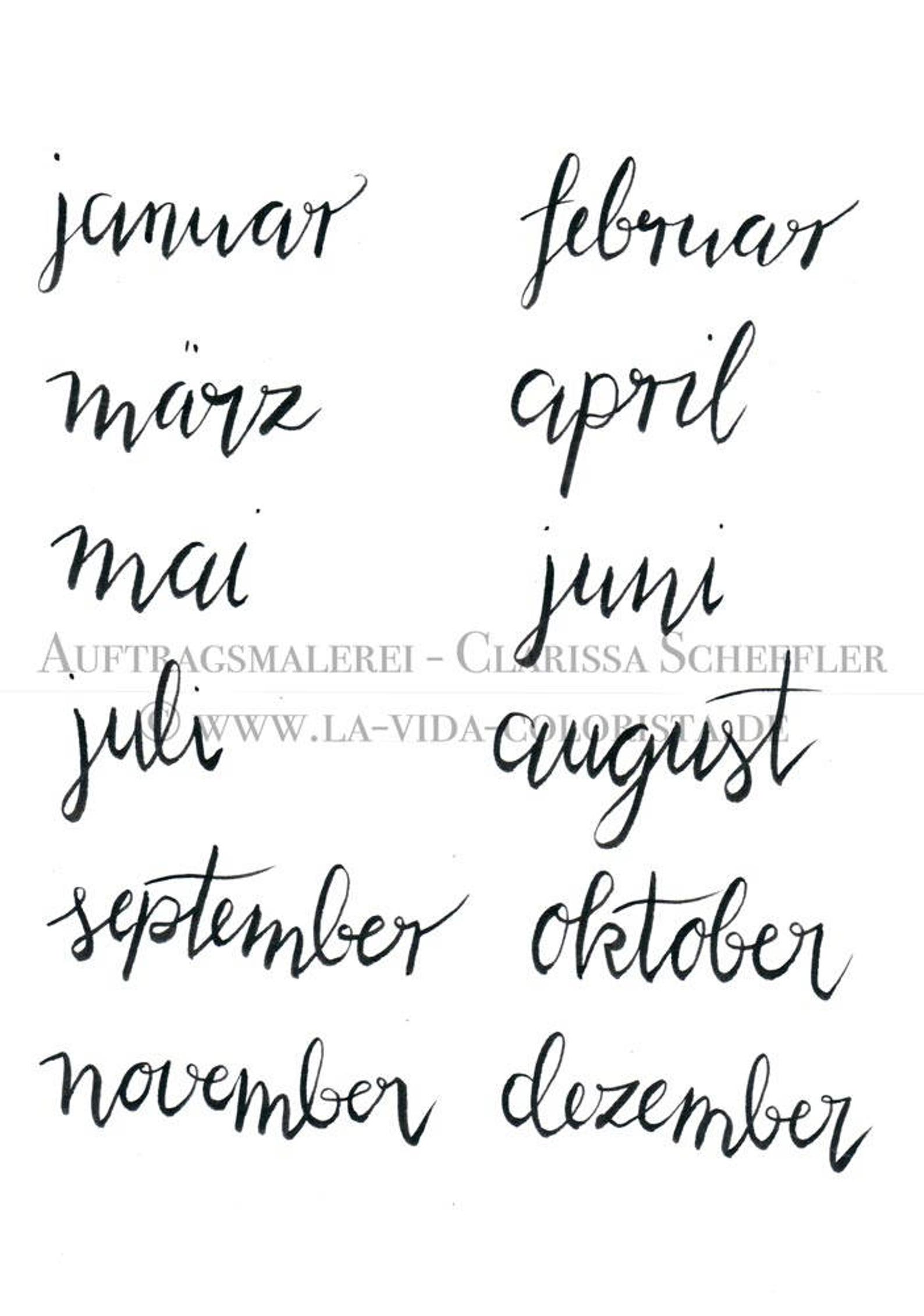 Stickerei Monatsnamen Schriftzug für dein Bullet - Etsy.de
