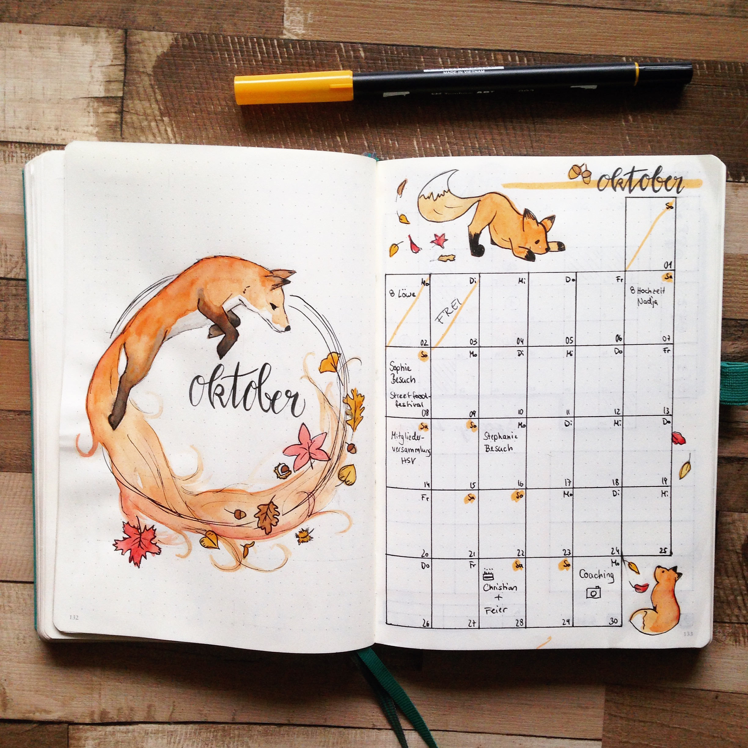Bullet Journal, Bujo , Monatslayout , Fox , Fuchs, Sticker - Etsy.de