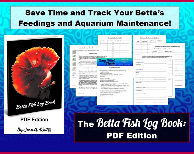 Betta Fish Log Book: Printable PDF Edition - Track Feeding Aquarium ...