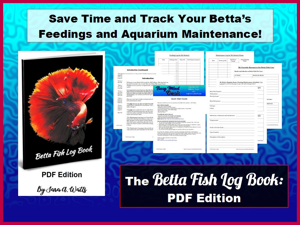 Betta Fish Log Book: Printable PDF Edition Track Feeding | Etsy