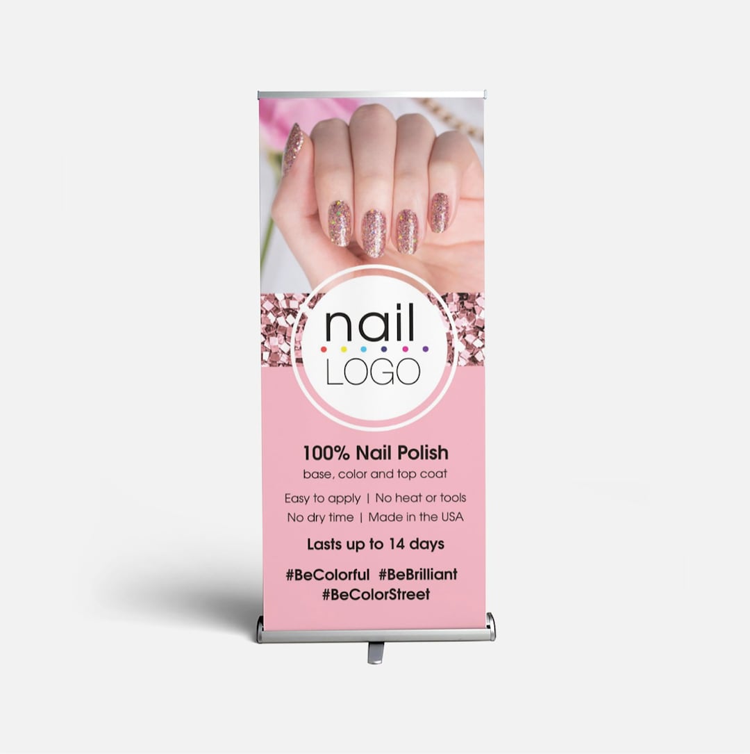 Printed and Shipped Nail Strip Banner, Retractable Vendor Banner, Nail ...