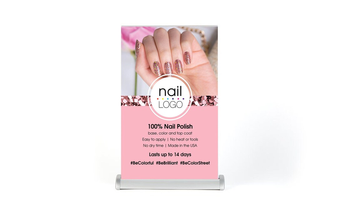 Table Top Nail Strips Banner, Printed and Shipped Retractable Vendor ...