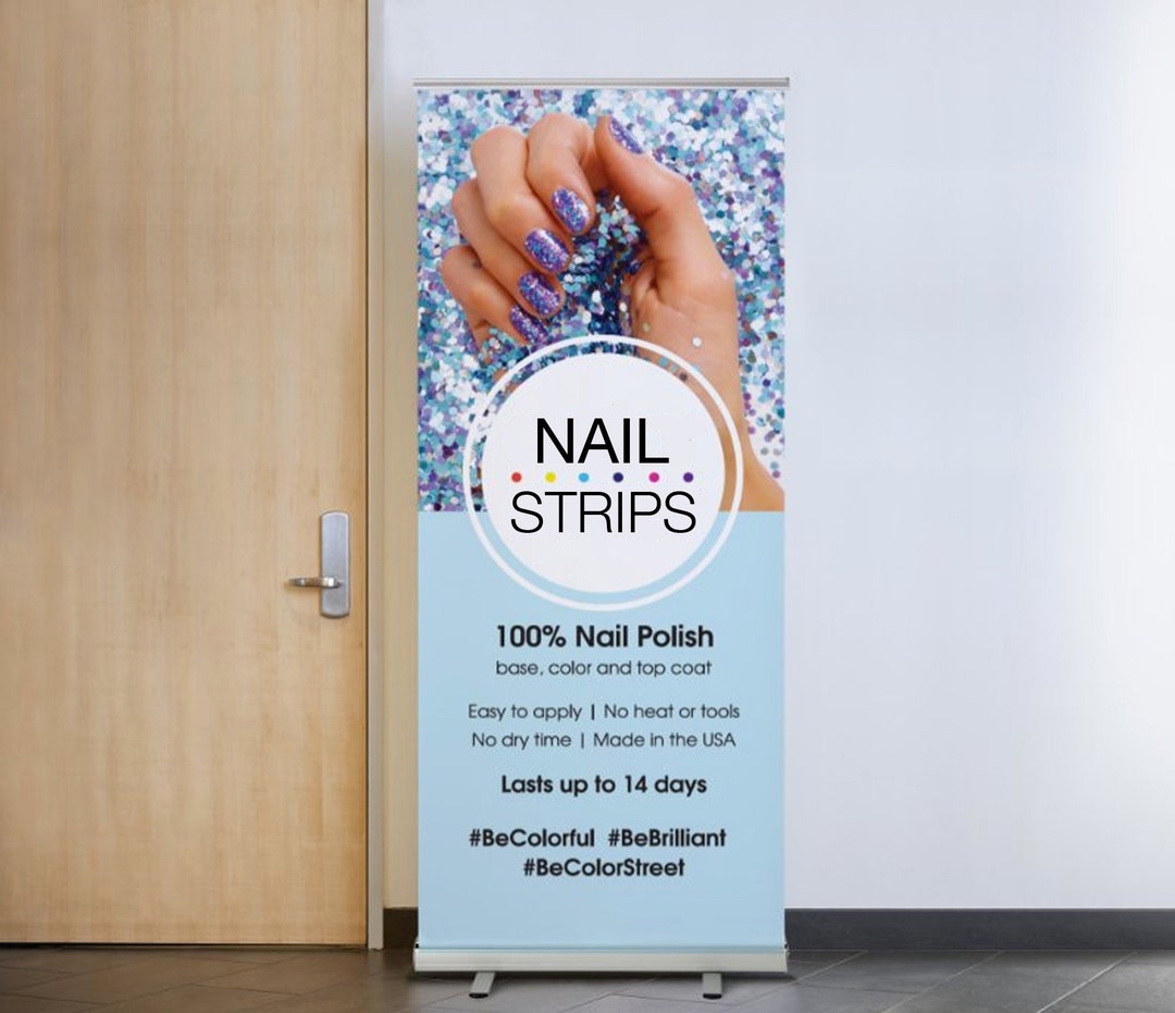 Printed and Shipped Nail Strip Banner, Retractable Vendor Banner, Nail ...