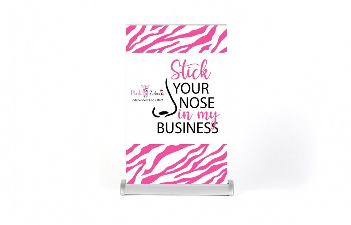 Pink Zebra Table Top Retractable Banner Pink Zebra Banner - Etsy